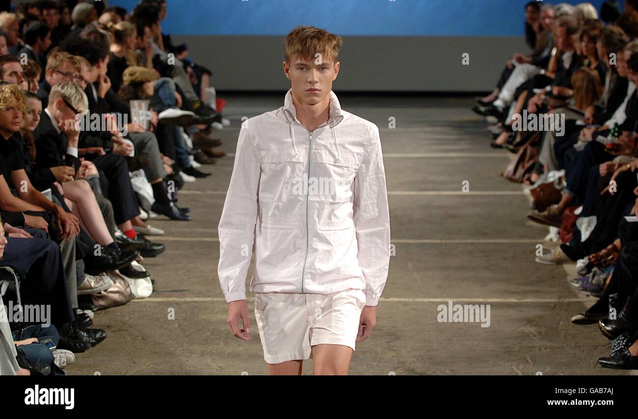 A model wears a creation from the Topman Design collection during ...