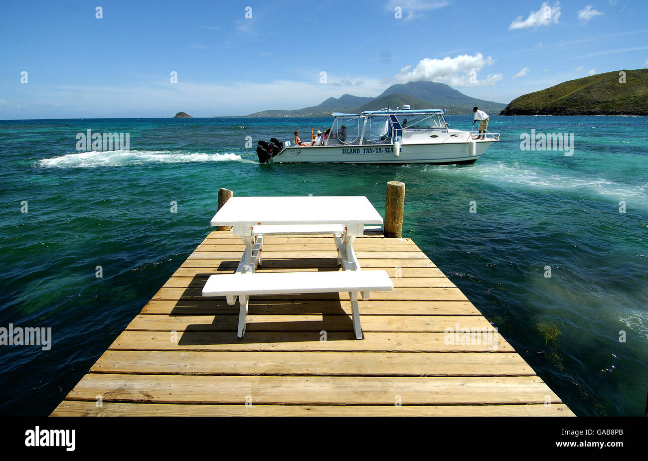 Turtle Bay - St Kitts. Pier at Turtle Bay, St Kitts Stock Photo - Alamy