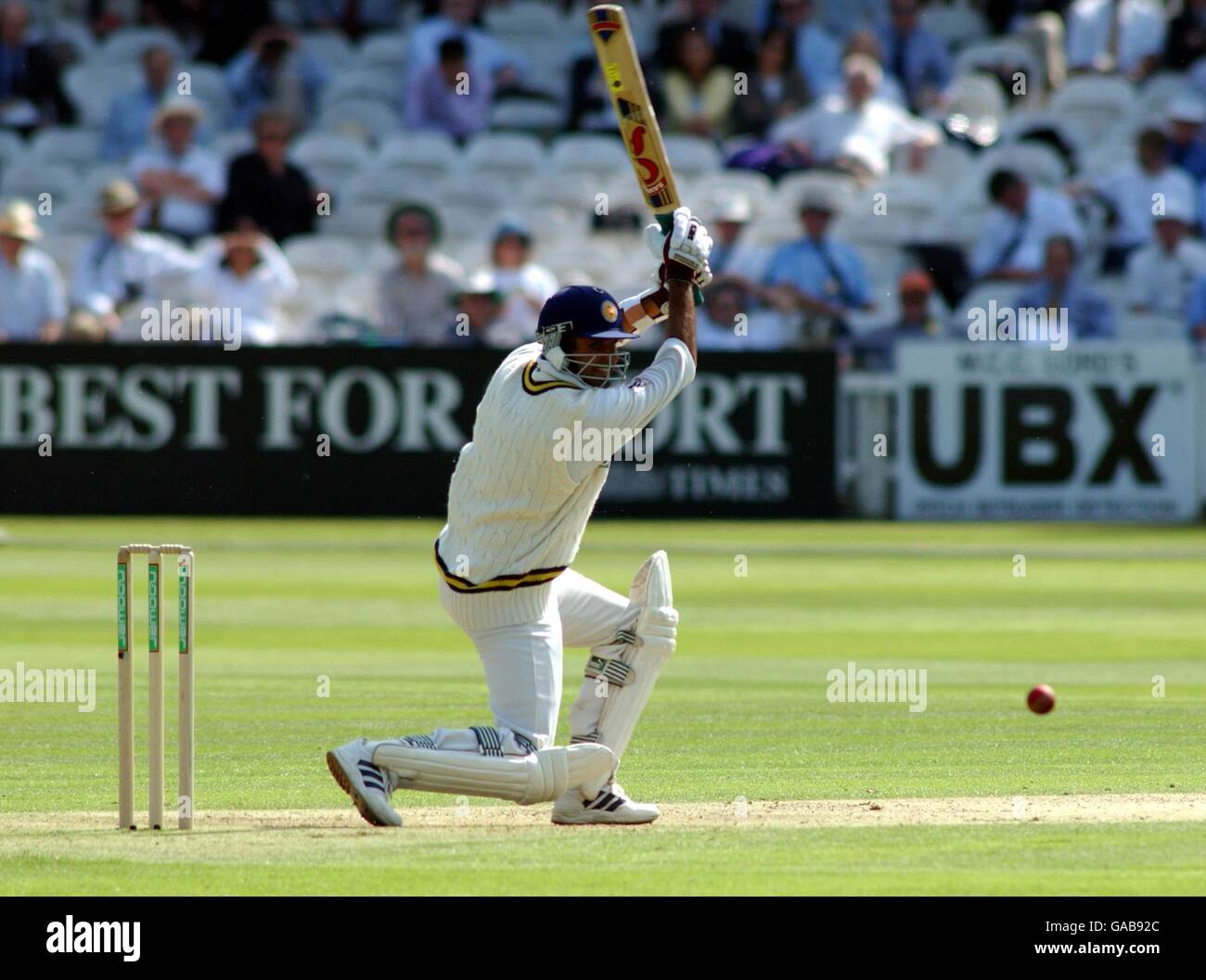 Sri Lanka's Marvan Atapattu plays a shot against England Stock Photo ...