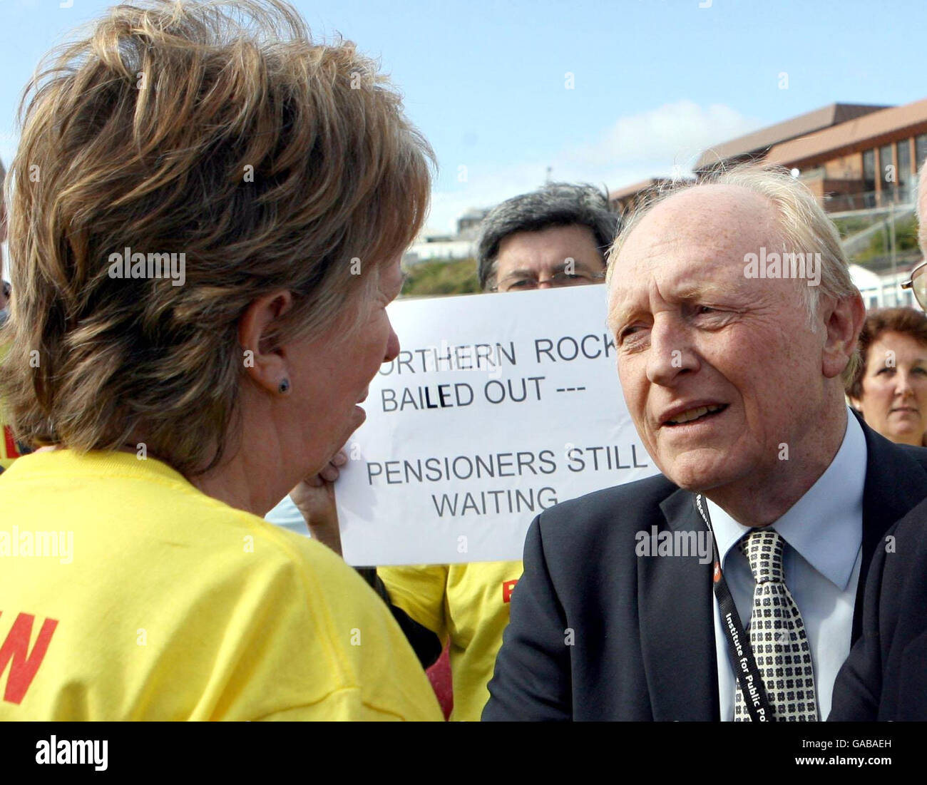 Pensioners protest at Labour conference Stock Photo - Alamy