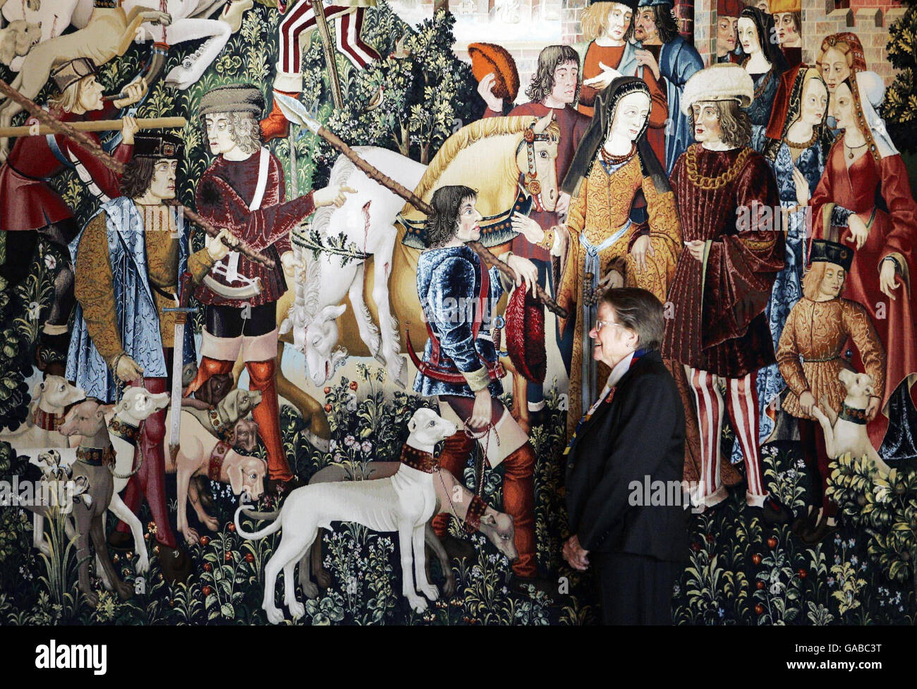 Main project funder mrs helen buchanan views the tapestry hi-res stock ...