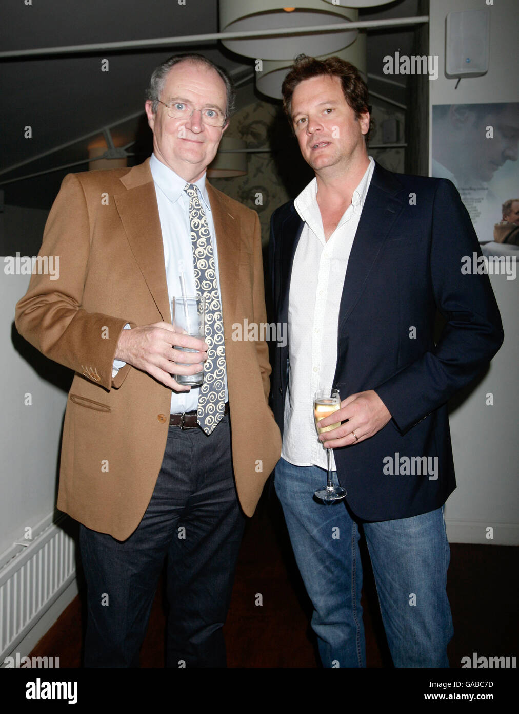 Actors Jim Broadbent (L) and Colin Firth (R) arriving for the film ...