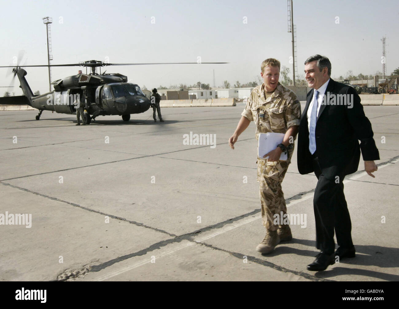 Gordon Brown visits Iraq Stock Photo - Alamy