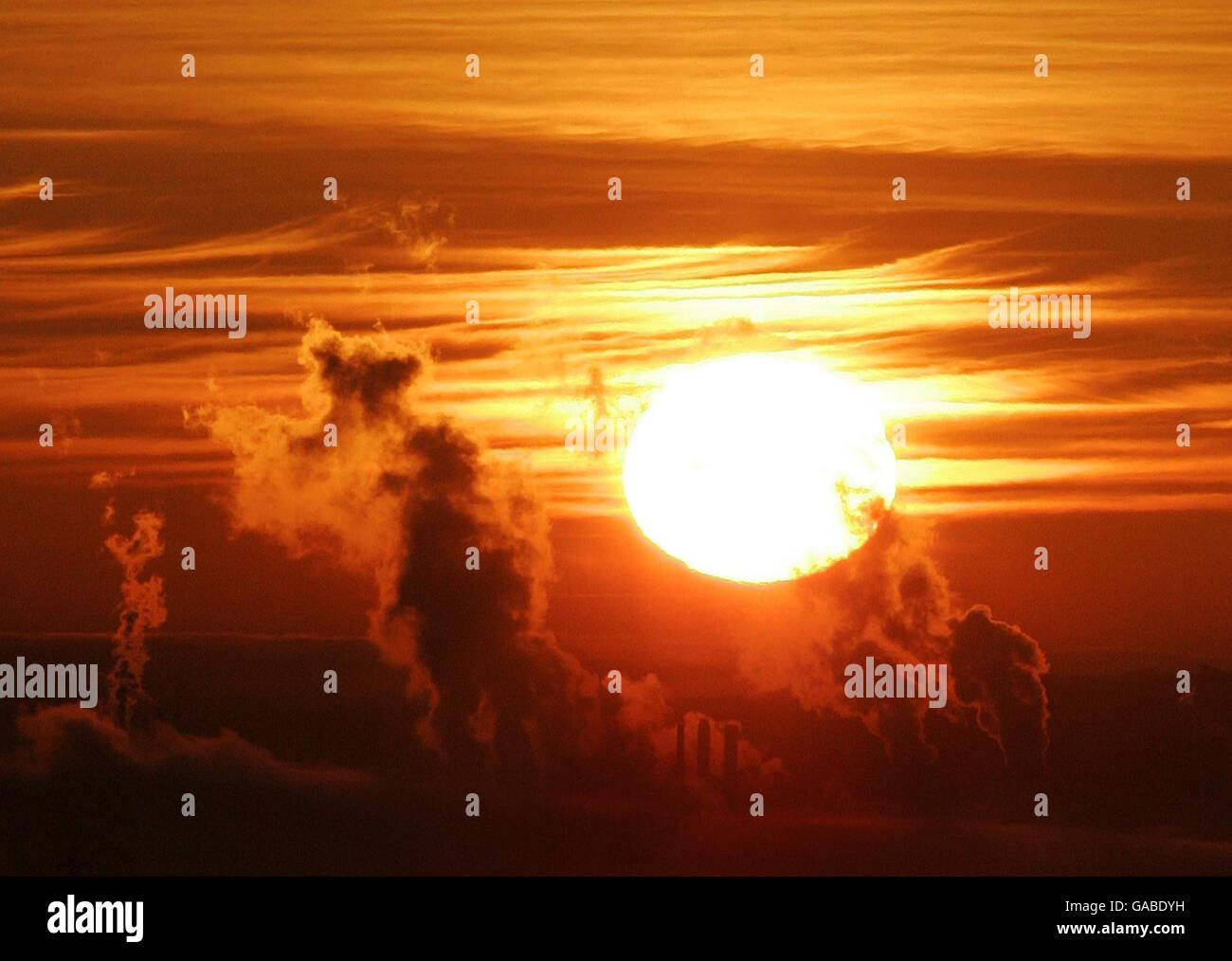 Pictured is the sunrise over INEOS Grangemouth refinery. Situated close ...