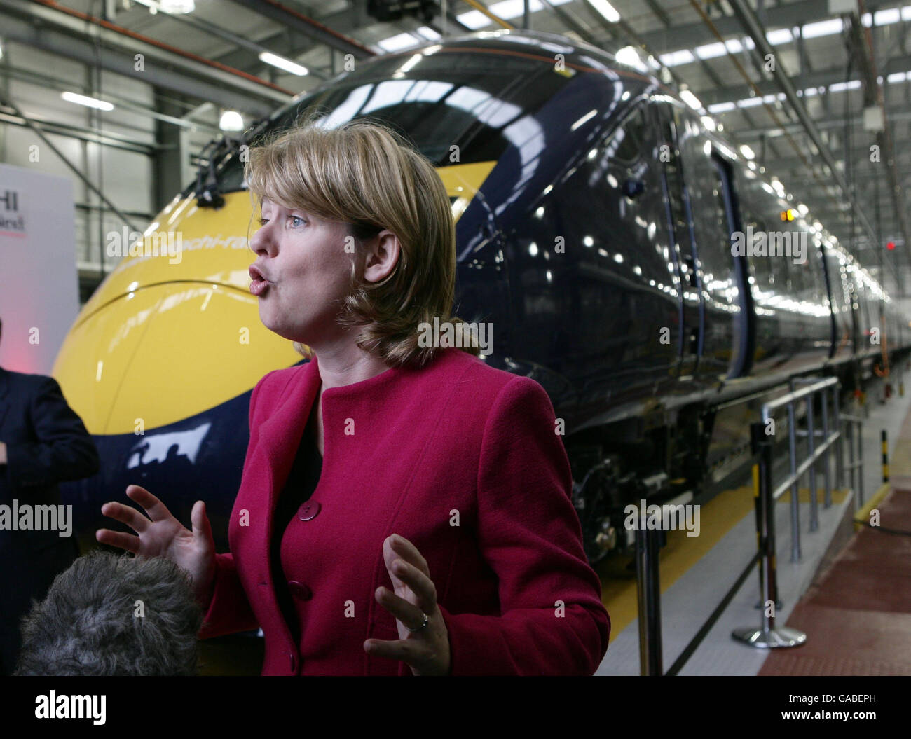 Ruth Kelly with new bullet train Stock Photo - Alamy