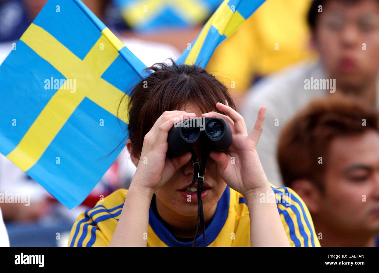Soccer - FIFA World Cup 2002 - Group F - England v Sweden. A Sweden fan ...