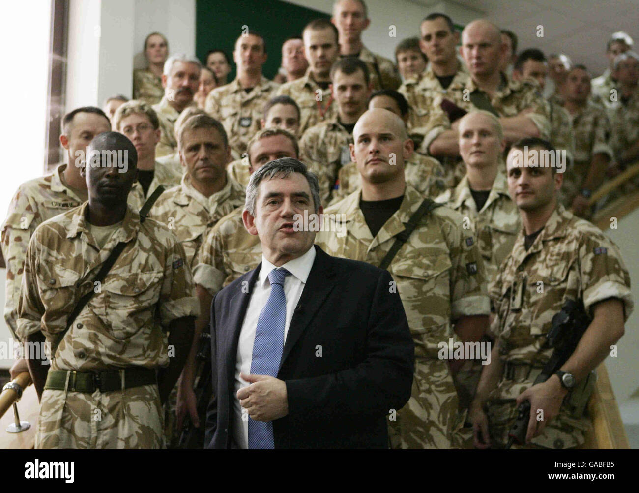 British prime minister gordon brown arrives in southern city basra hi ...