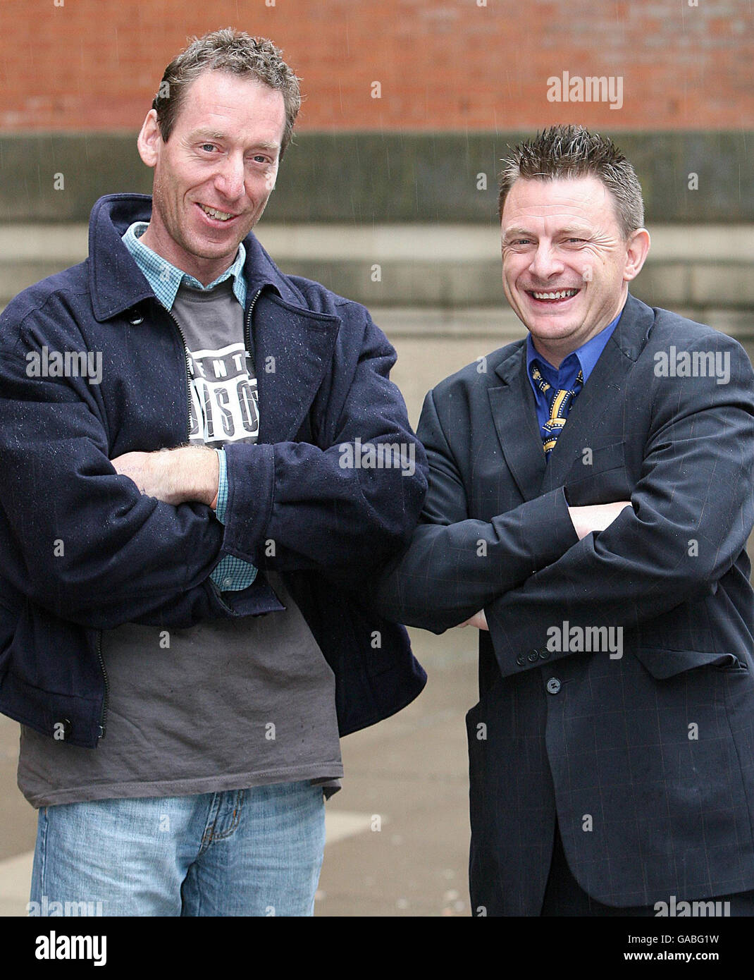 Fathers' rights protesters Jason Hatch (right) and Jonathan Stanesby ...