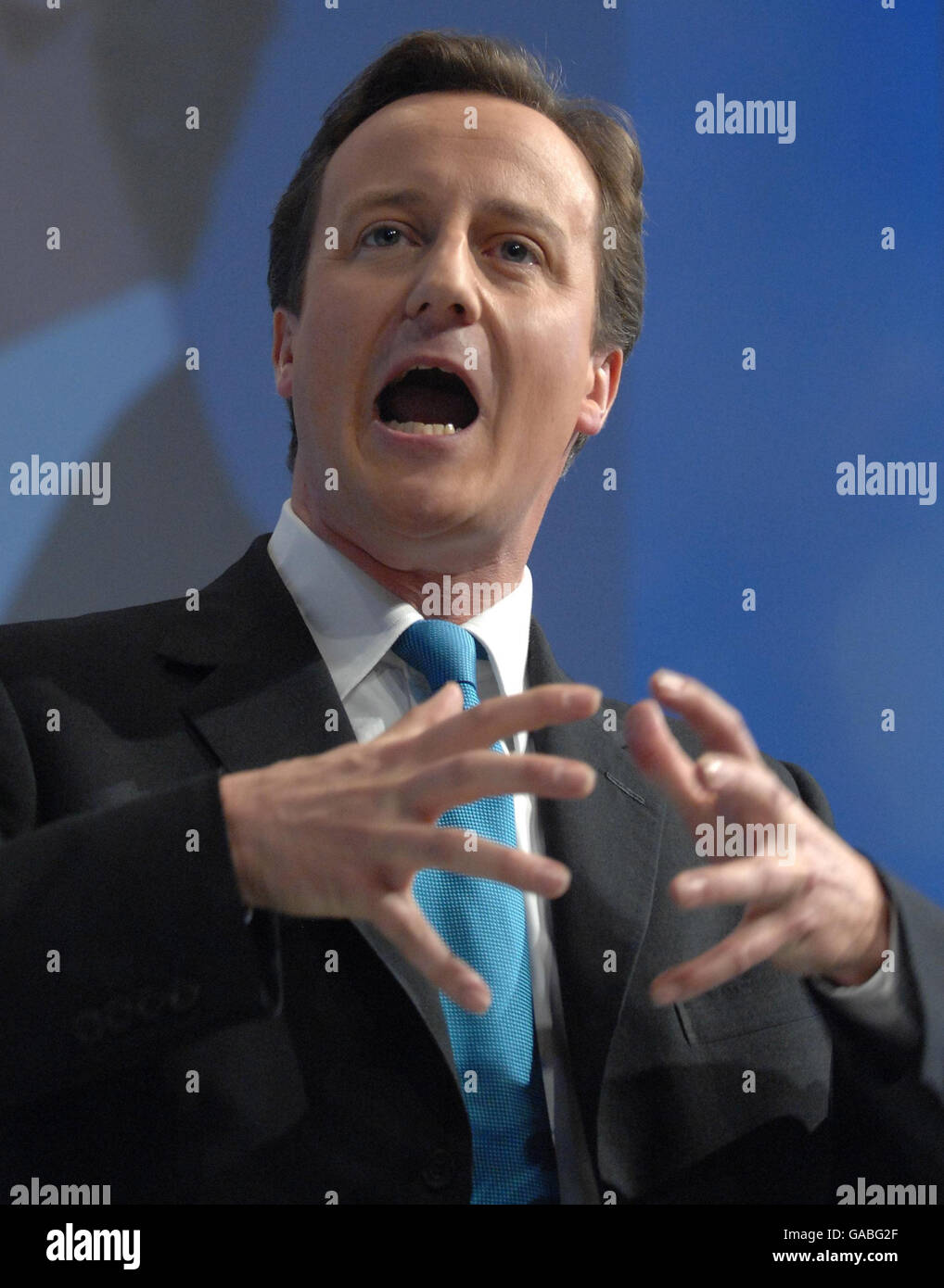 Conservative party leader David Cameron delivers his keynote speech at ...