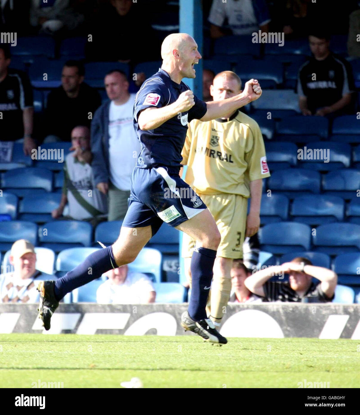 Southend's Adam Barrett celebrates scoring a goal during the Coca-Cola ...