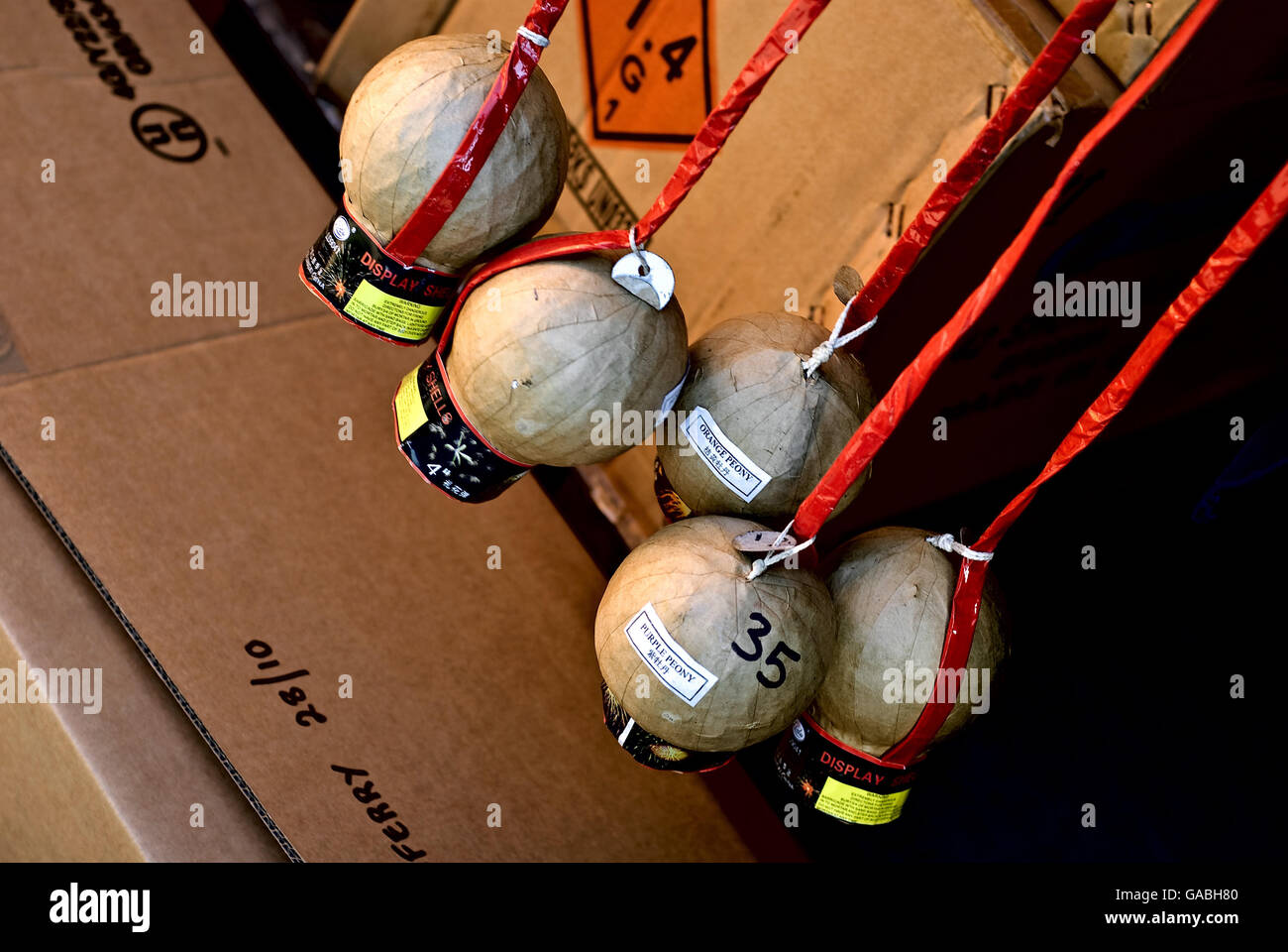 Firework shells at the pains fireworks factory hi-res stock photography ...