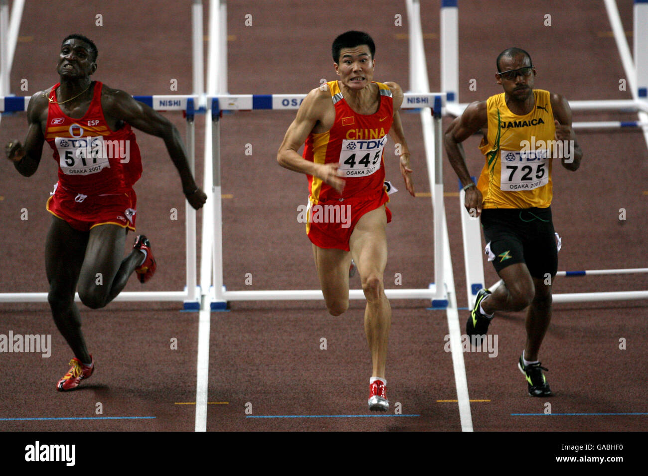 (left to right) Spain's Jackson Quinonez, China's Dongpeng Shi and ...