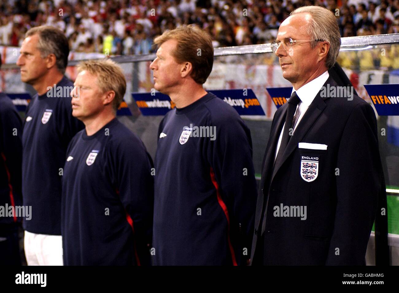 L-R: England's goalkeeping coach Ray Clemence, coach Sammy Lee, coach ...