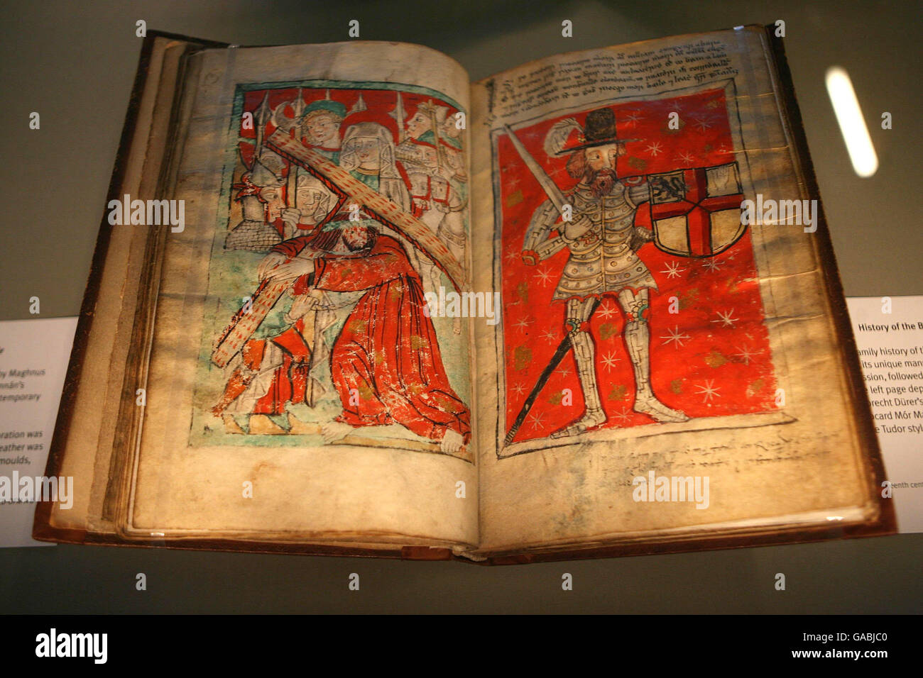 Irish history chronicles on display Stock Photo - Alamy