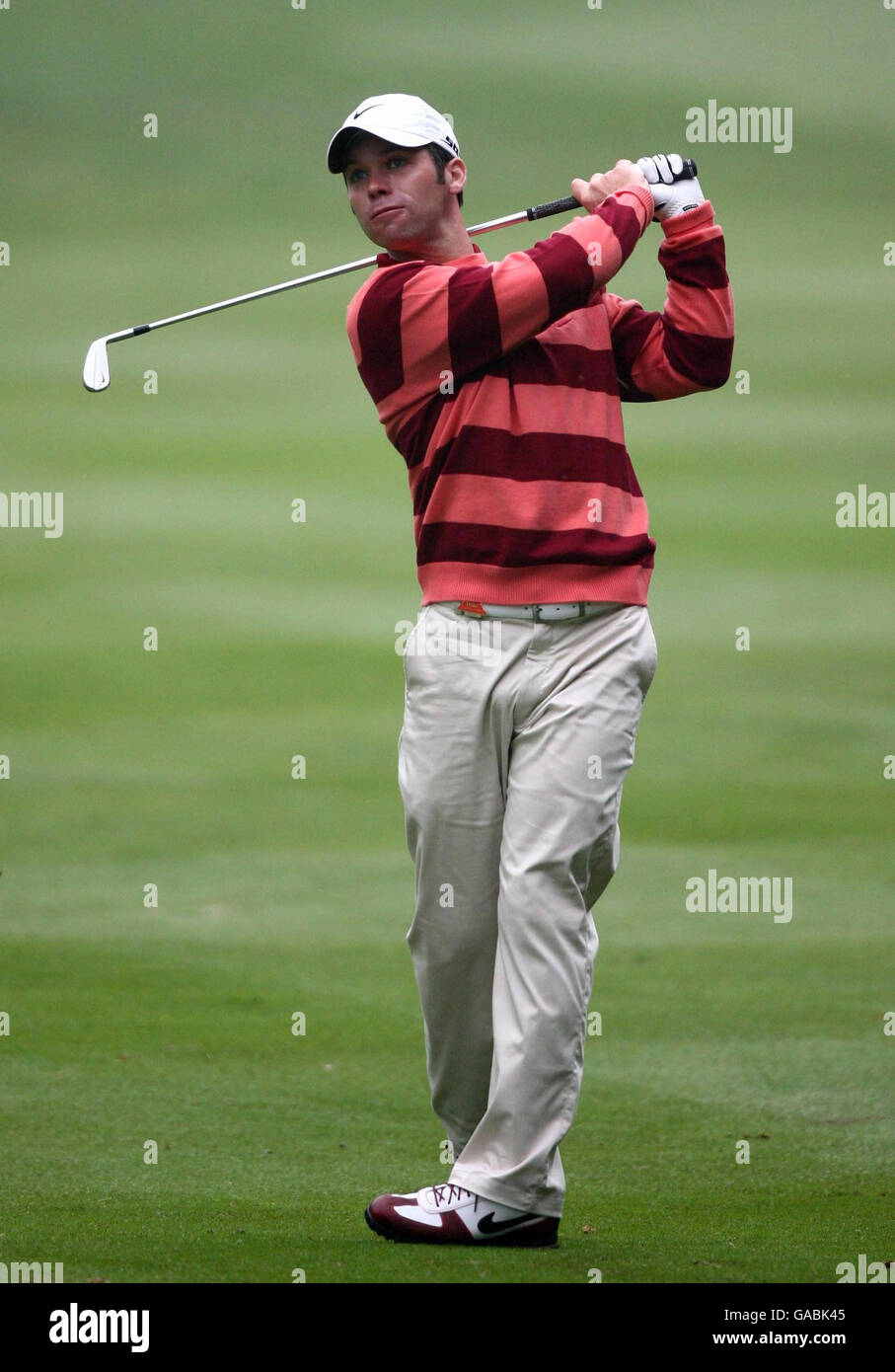 England's Paul Casey defending champion plays his 2nd shot on the 3rd ...