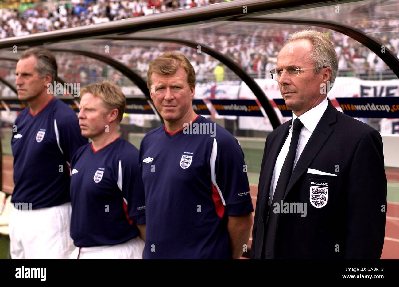 L-R: England's goalkeeping coach Ray Clemence, coach Sammy Lee, coach ...