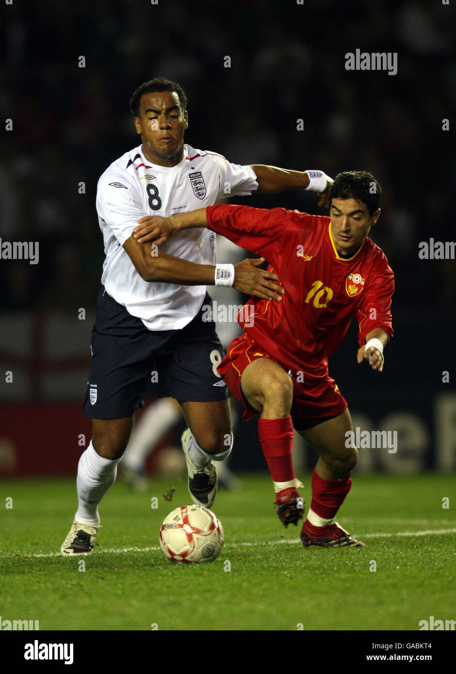 Englands tom huddlestone and serbia and montenegros marko cetkovic hi ...