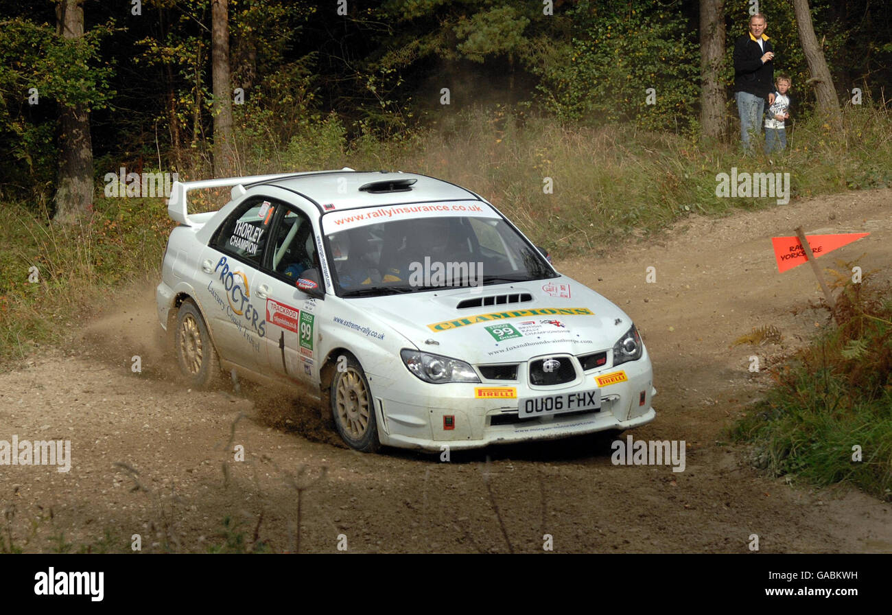Ryan champion driving mitsubishi evo during the trackrod rally ...