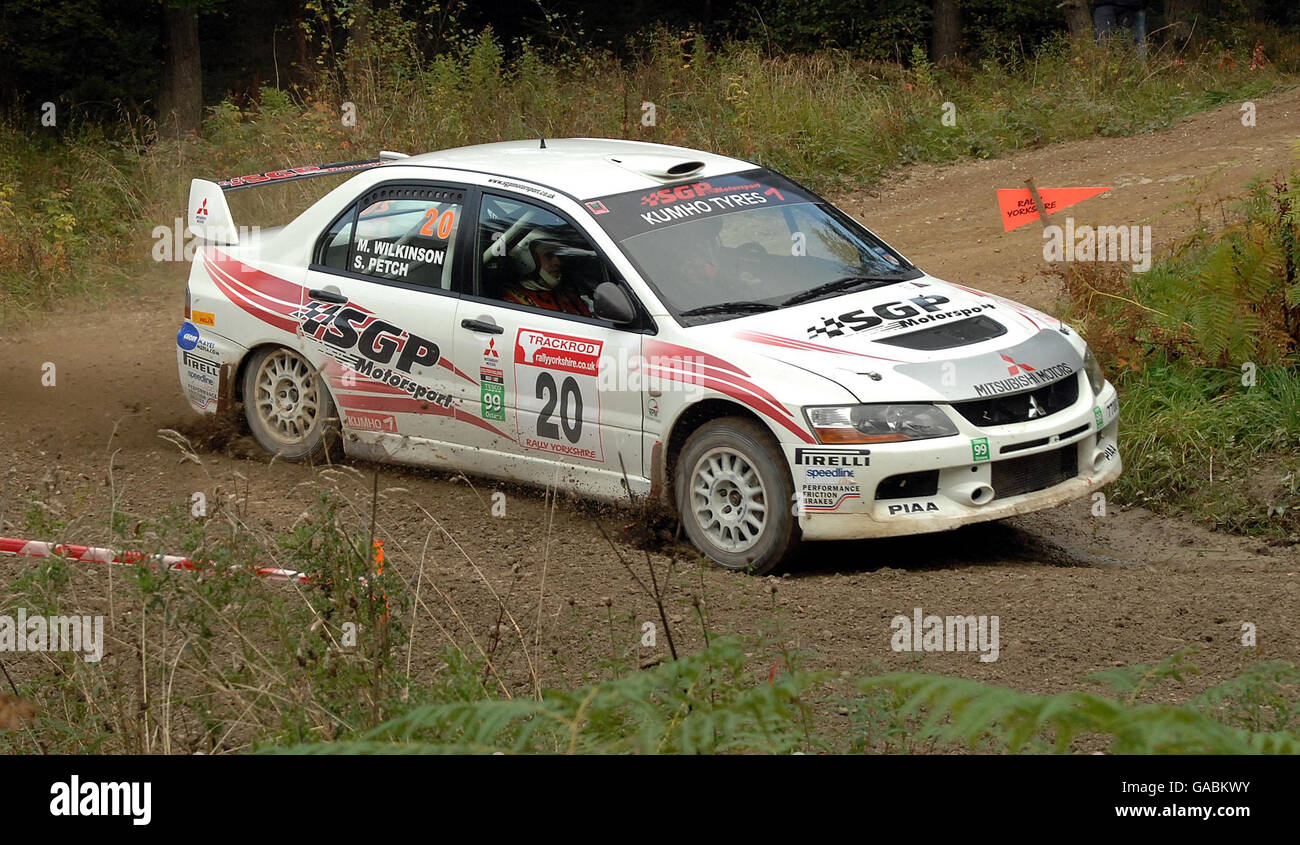 Stephen petch driving mitsubishi evo during the trackrod rally ...