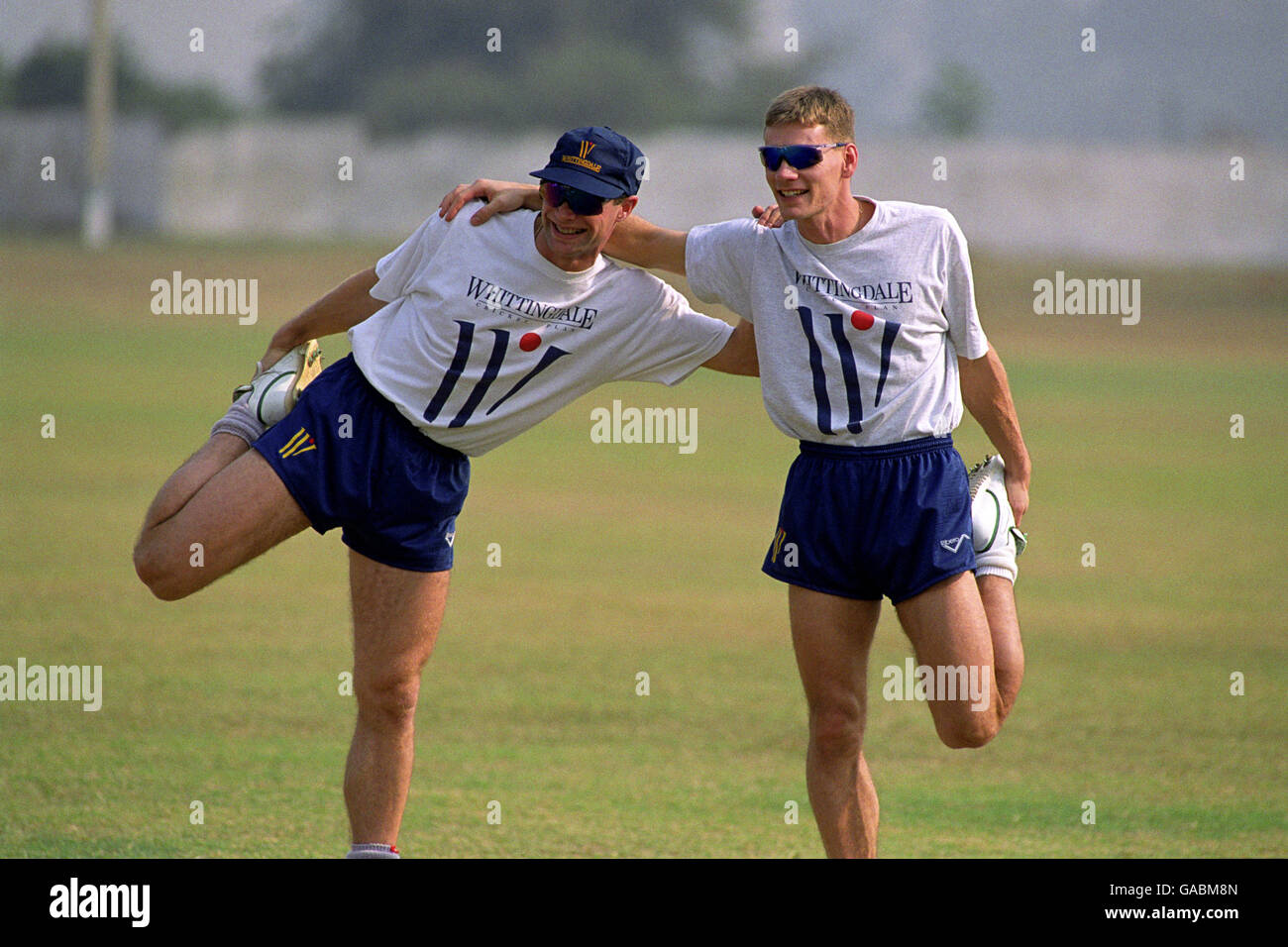 TOUR OF INDIA CRICKET. ENGLAND'S RICHARD BLAKEY & PAUL TAYLOR LIMBER UP ...