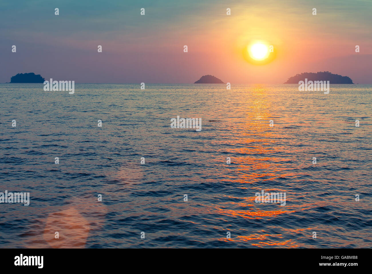 Beautiful sunset on the Sea Stock Photo - Alamy