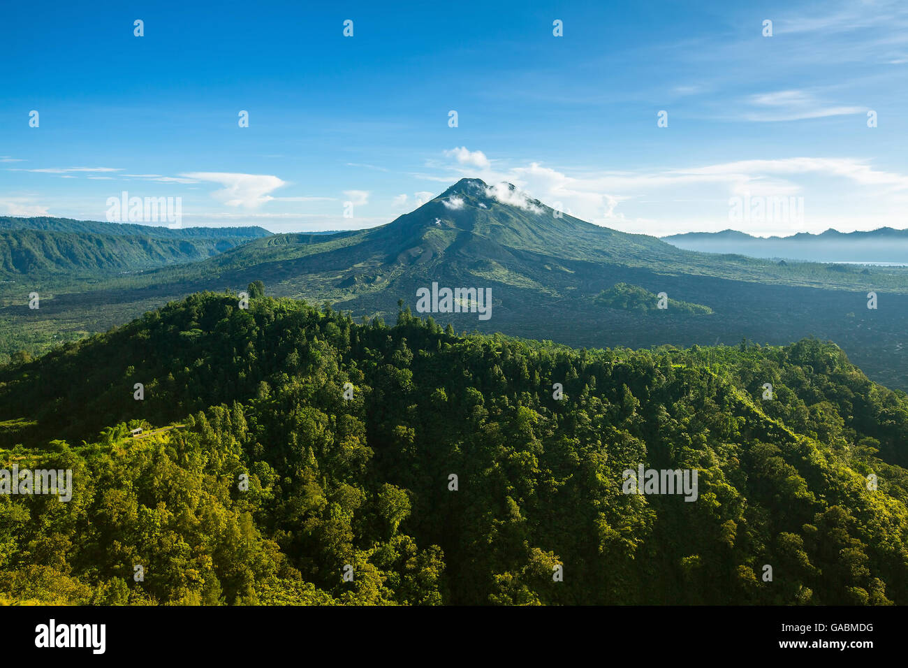 View of mount Batur (Gunung Batur) - active volcano in Bali, Indonesia ...