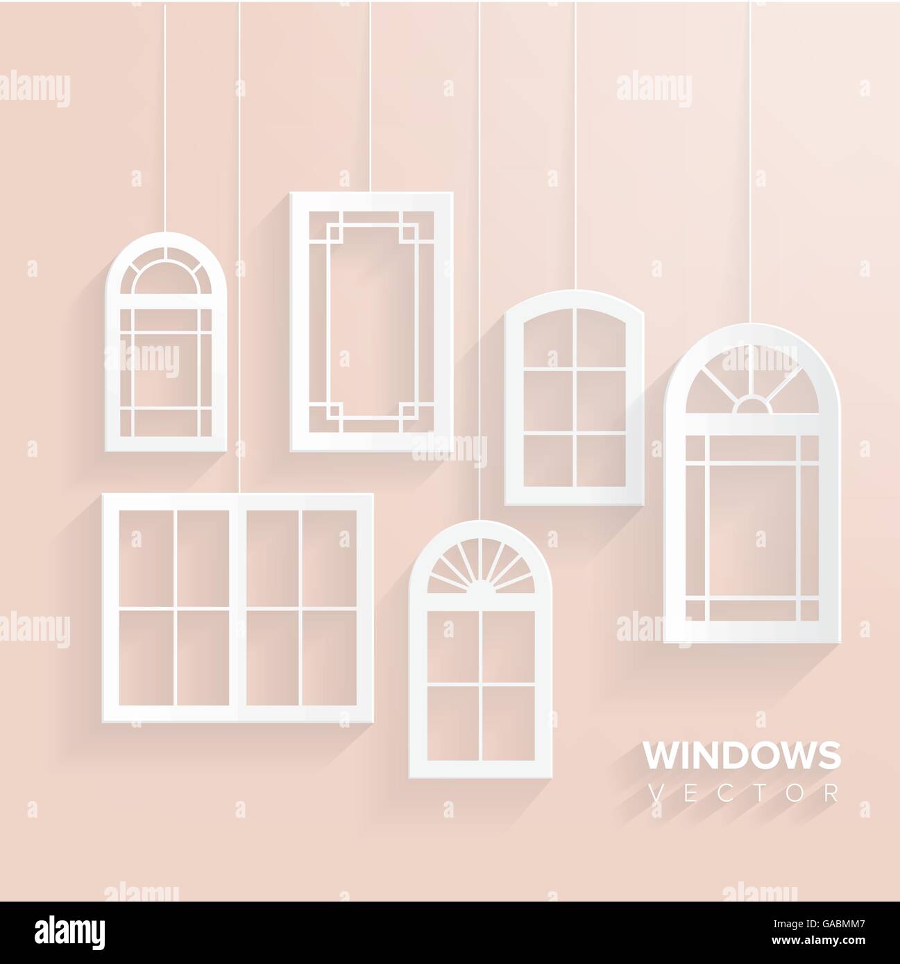 Blank wall with windows Stock Vector Images - Alamy