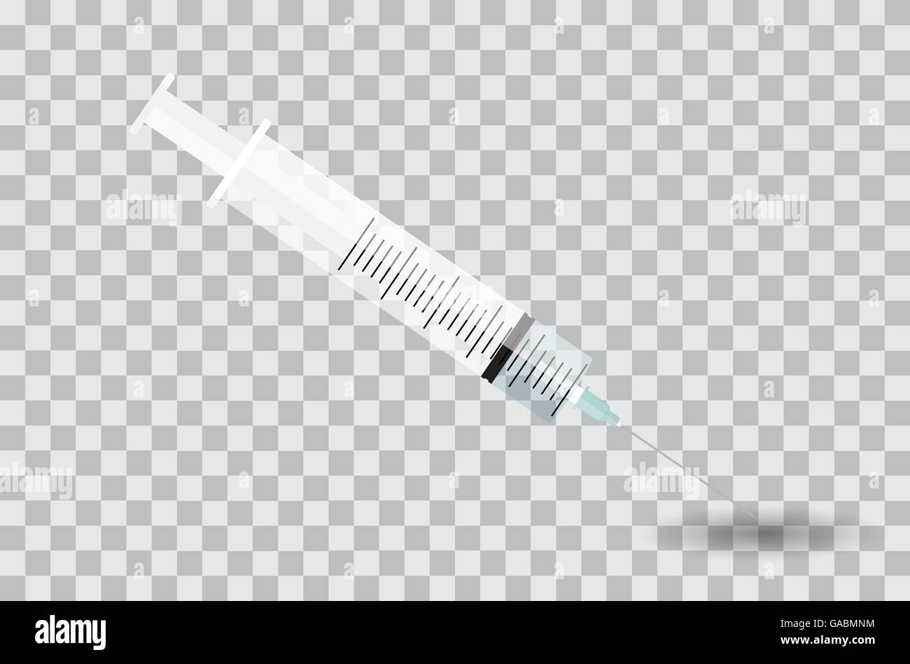 Syringe with needle on transparent background - shot. Vector Ill Stock ...