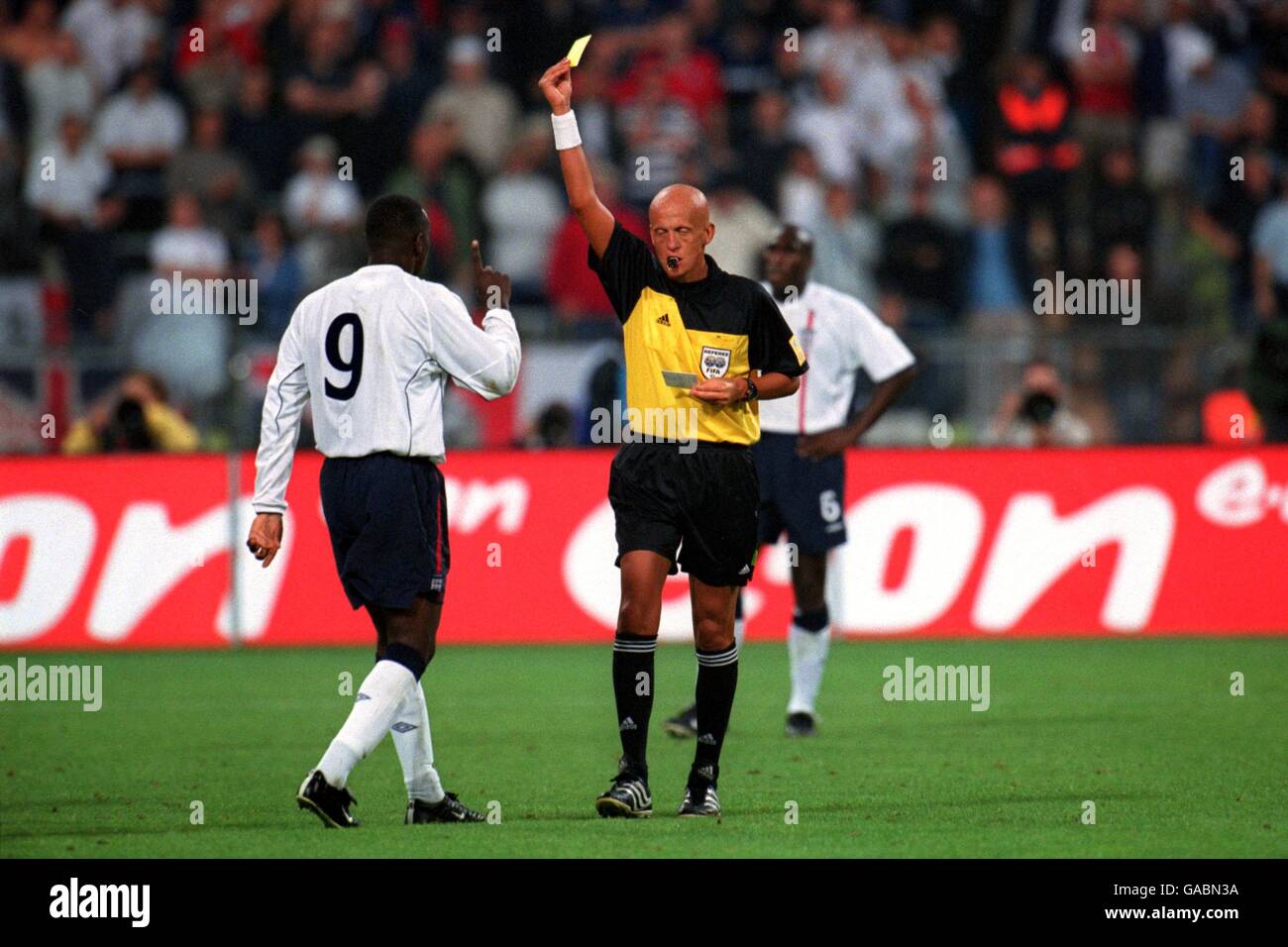 Referee pierluigi collina shows englands emile the yellow card hi-res ...