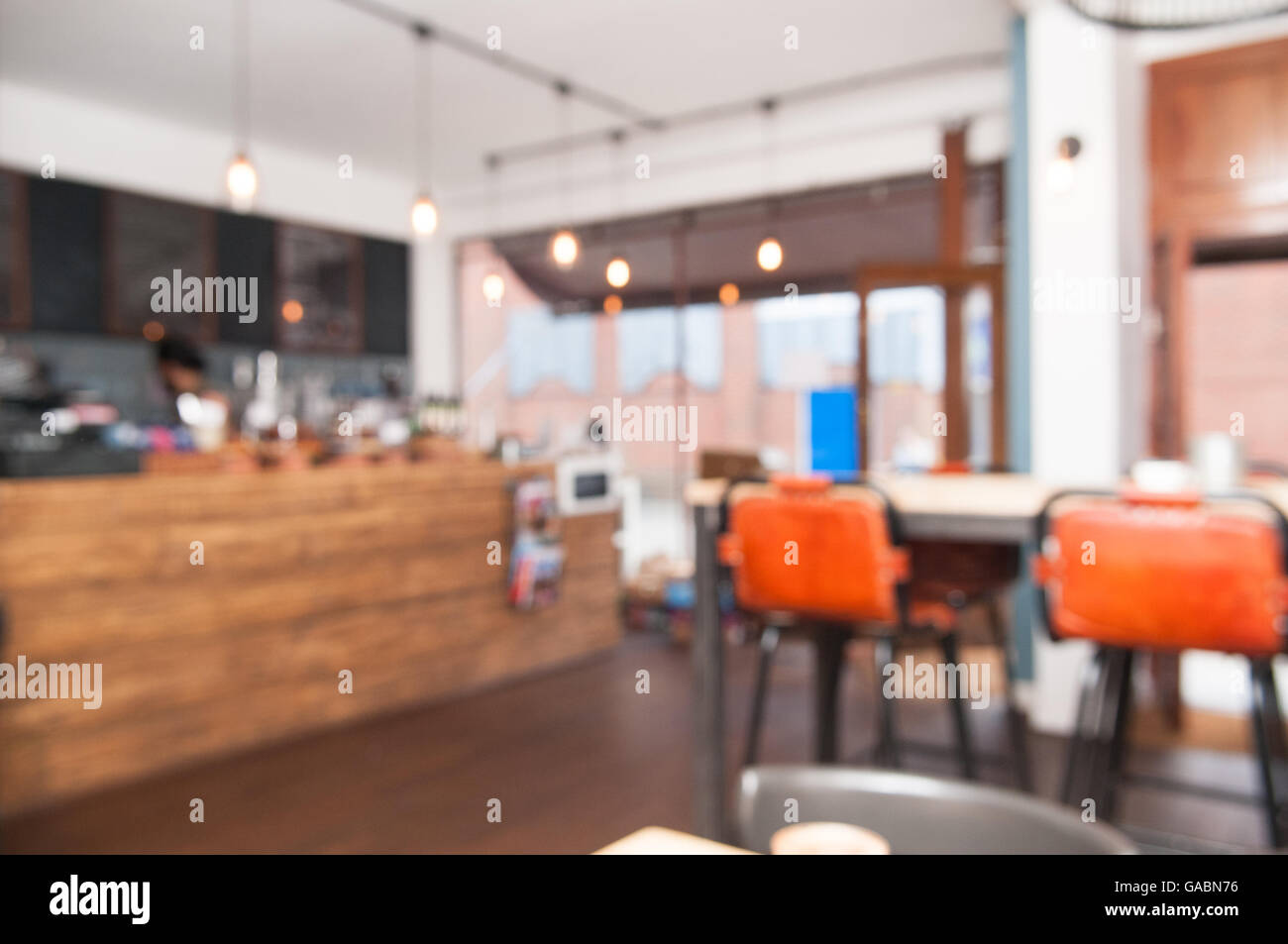 Blurred coffee shop interior to use as background or template Stock ...