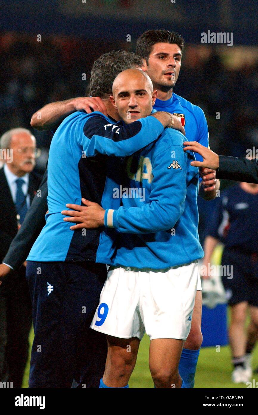 Italy's Massimo Maccarone celebrates his game winning performance Stock ...