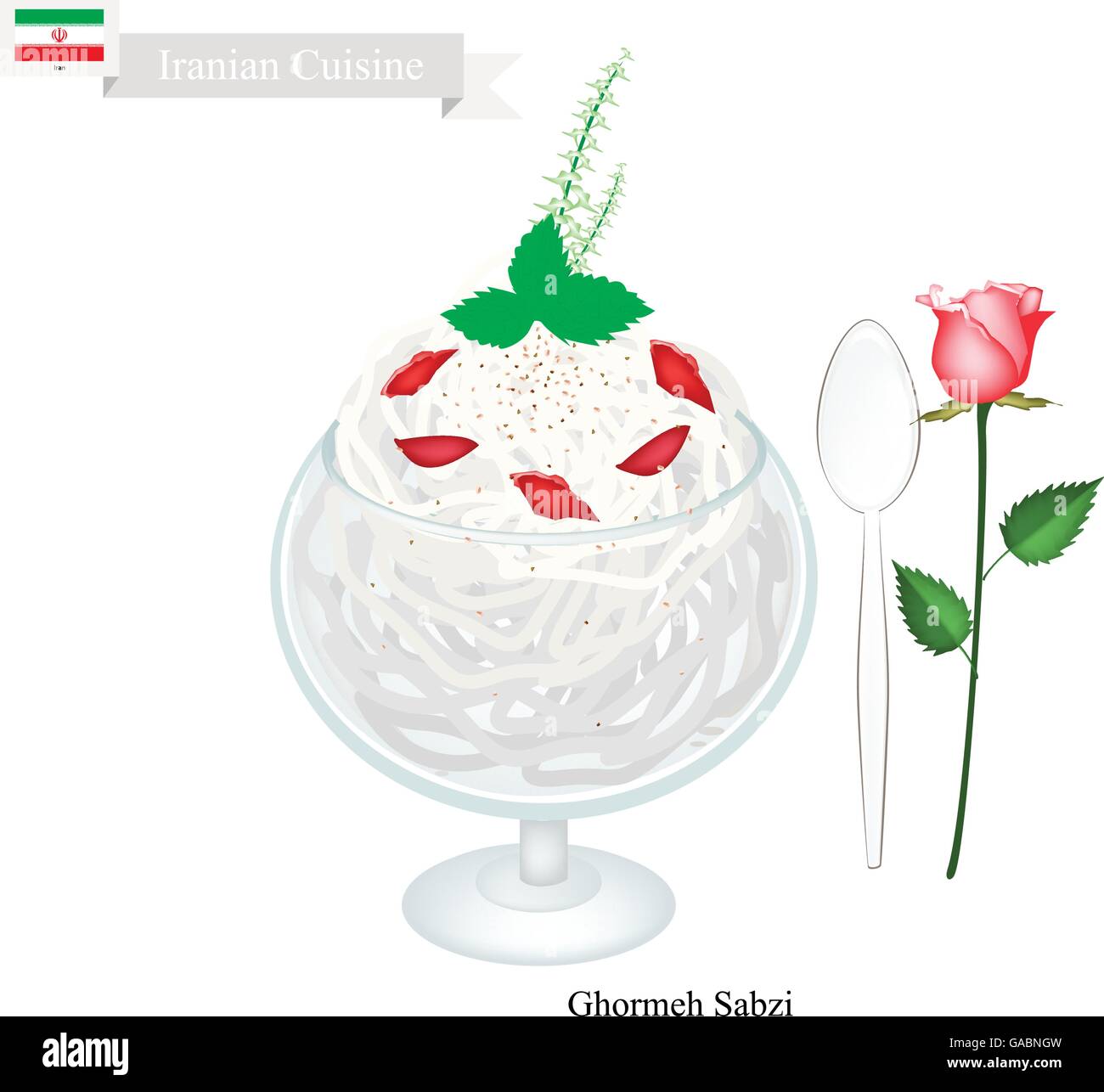 Iranian Cuisine, Faludeh or Traditional Cold Dessert Made From Rice ...
