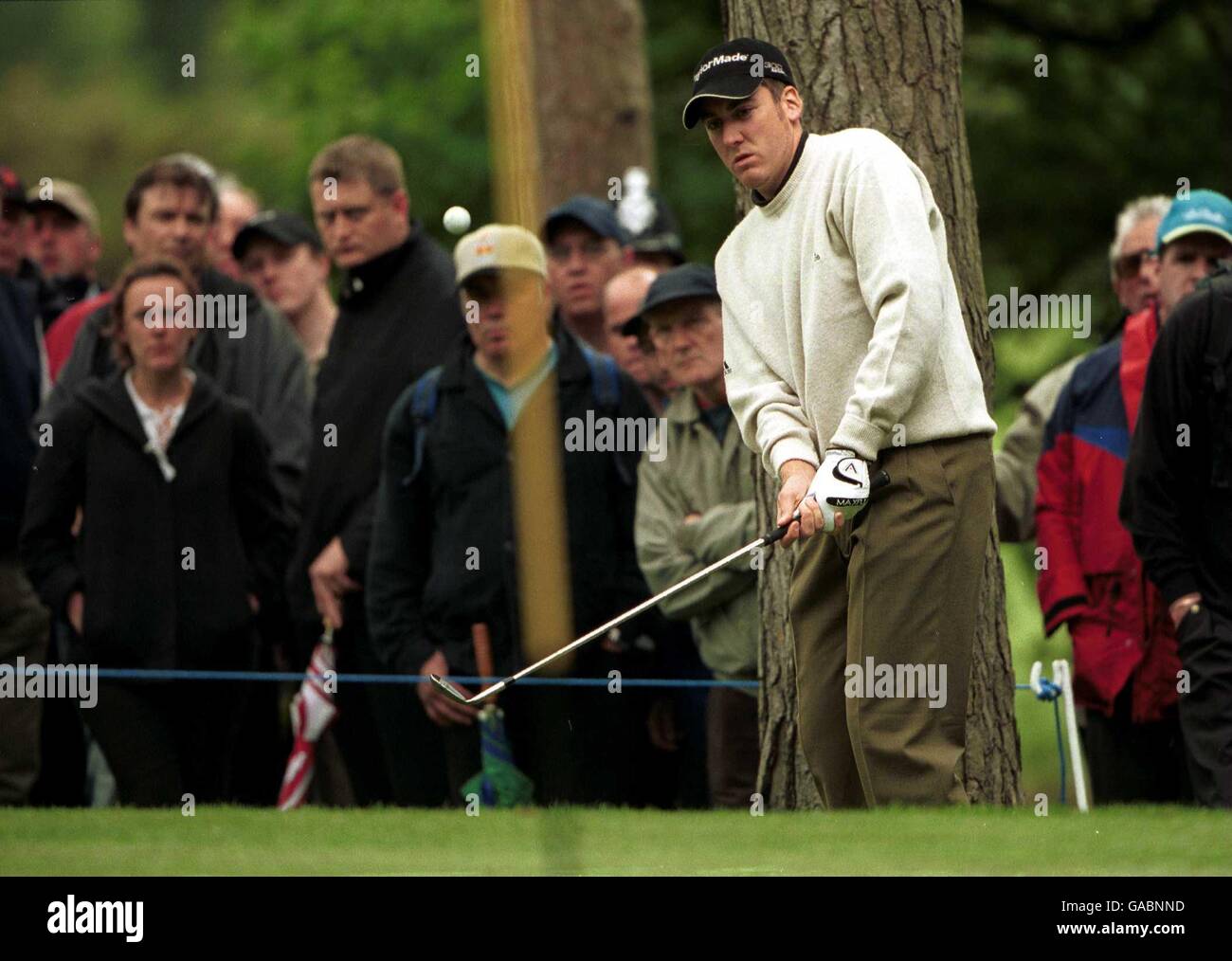Golf - Victor Chandler British masters 2002. Ian Poulter chips onto the ...