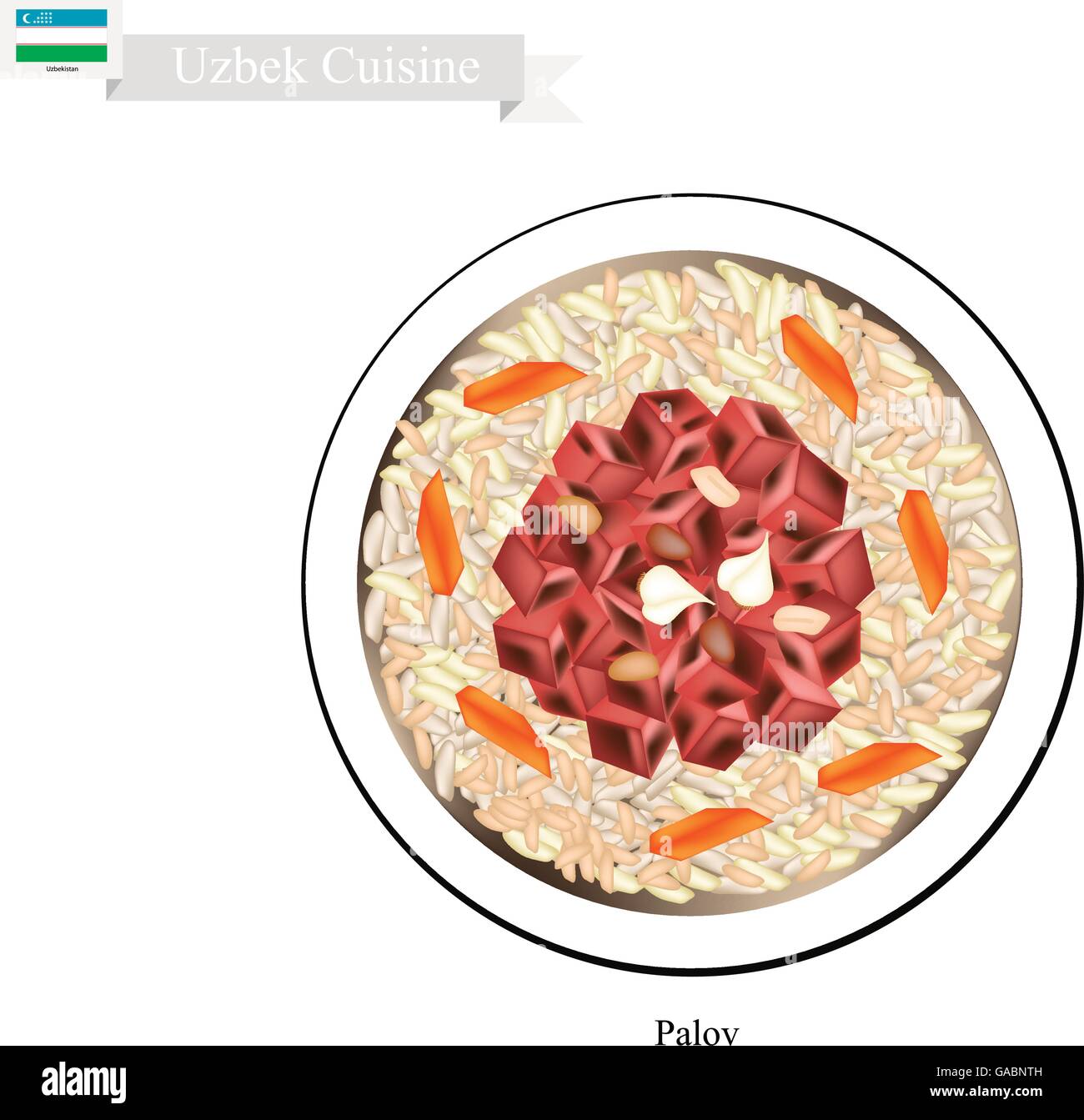 Uzbek plov Stock Vector Images - Alamy