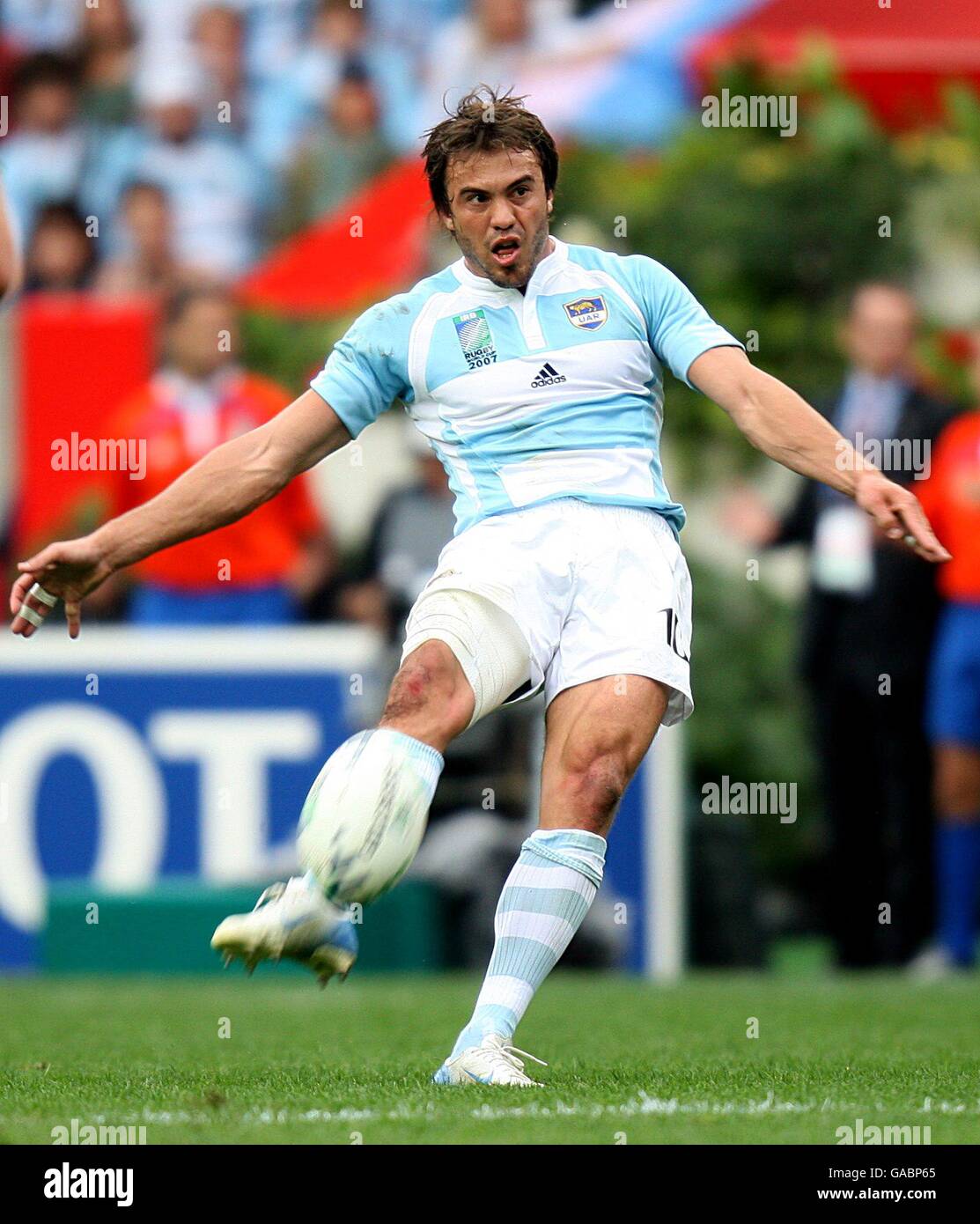 Argentinas juan hernandez kicks for goal hi-res stock photography and ...