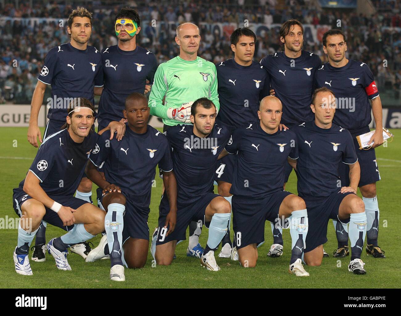 Lazio pose for a team group before their game against Real Madrid Stock ...