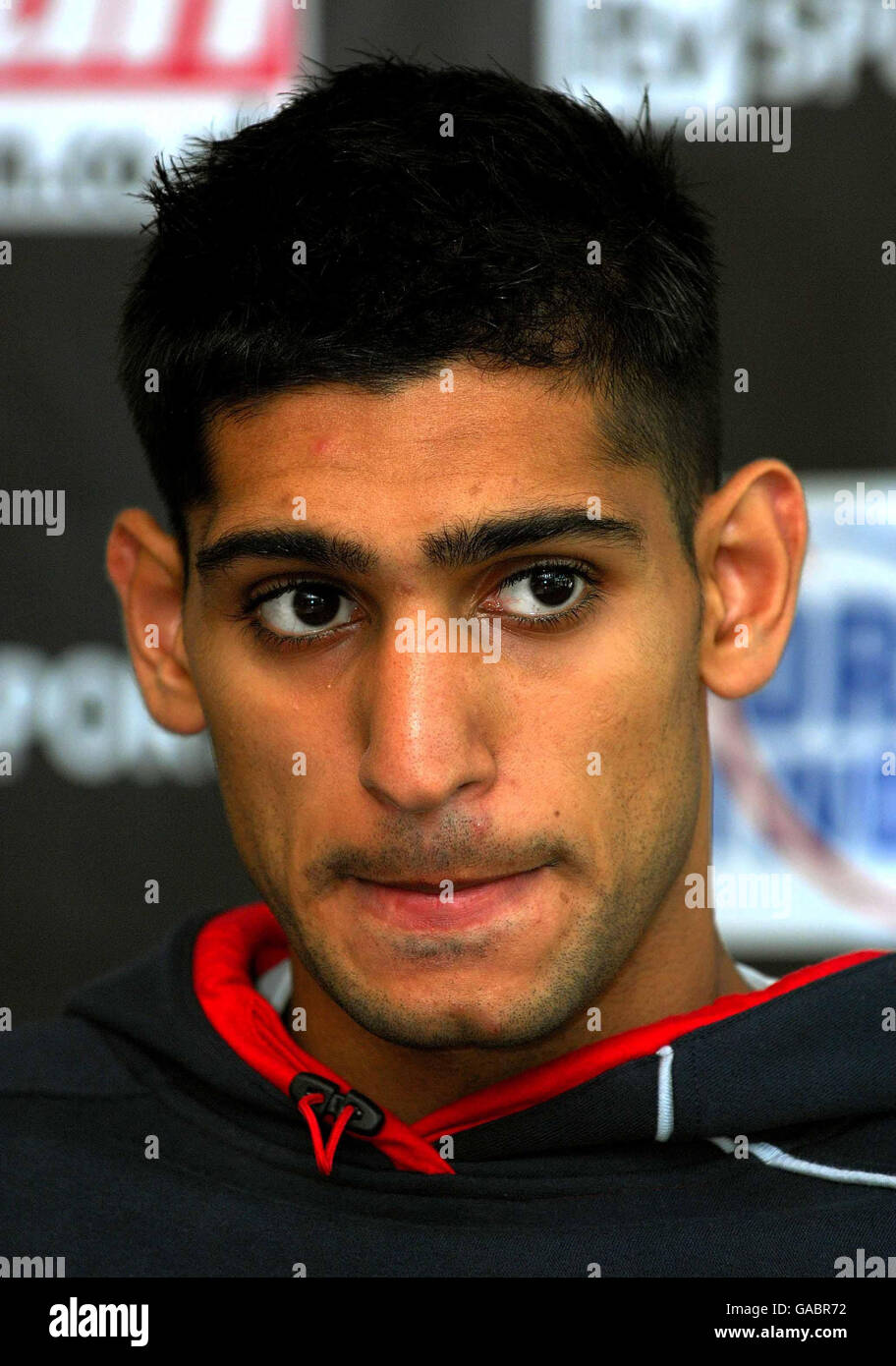 Amir Khan during a press conference at the Nottingham Arena Stock Photo ...