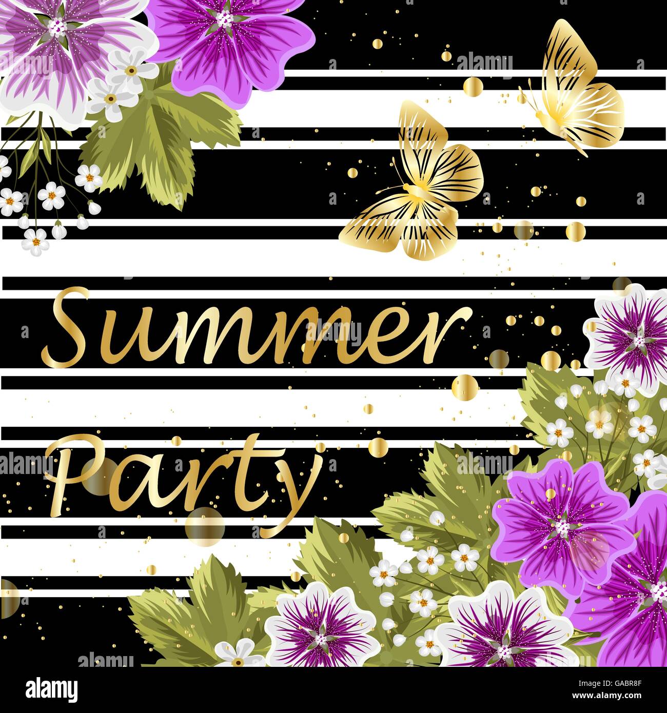 Purple flowers border Stock Vector Images - Alamy