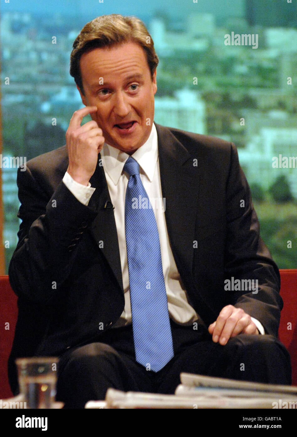 Cameron on the BBC1's Andrew Marr Show Stock Photo - Alamy