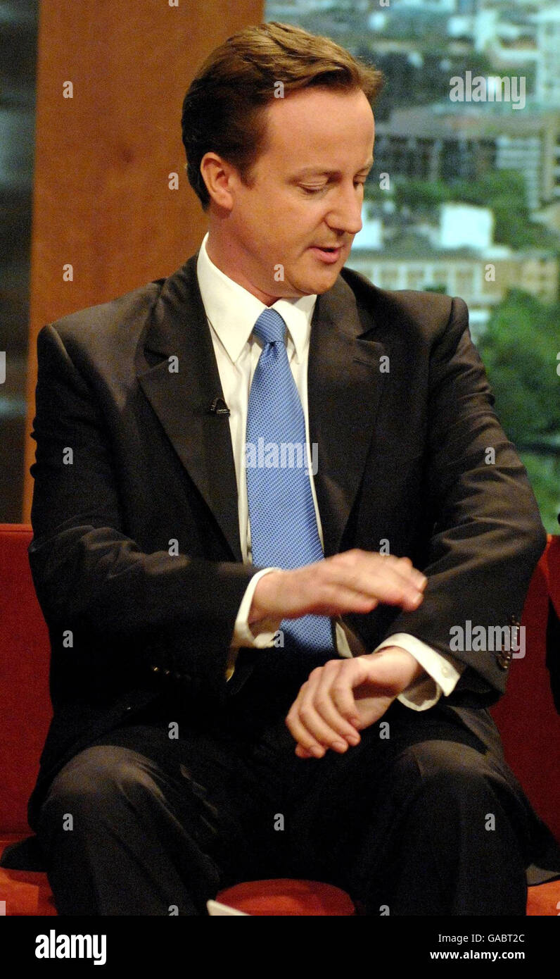 Cameron on the BBC1's Andrew Marr Show Stock Photo - Alamy