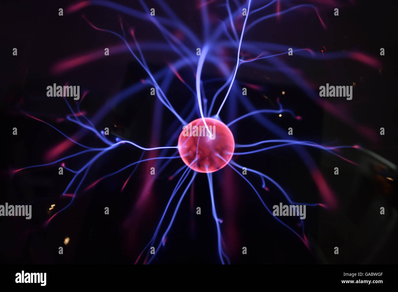 Tesla coil - physics experiment in laboratory Stock Photo - Alamy