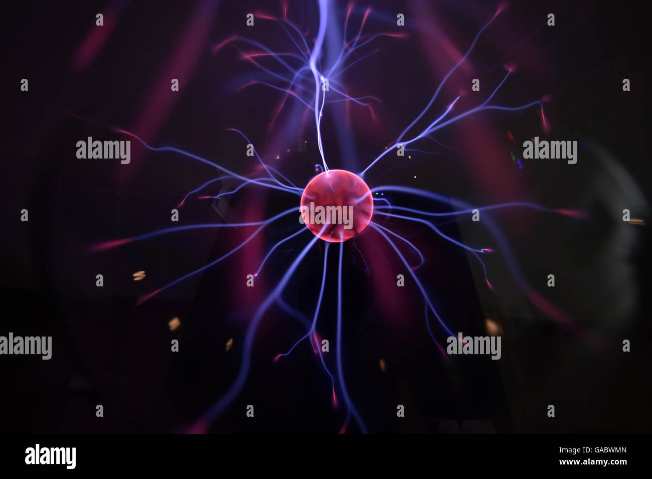 Tesla coil - physics experiment in laboratory Stock Photo - Alamy