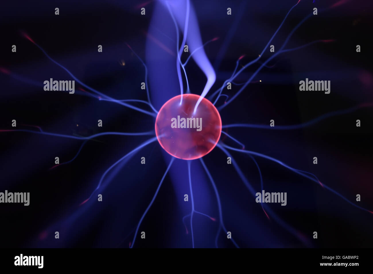 Tesla coil - physics experiment in laboratory Stock Photo - Alamy