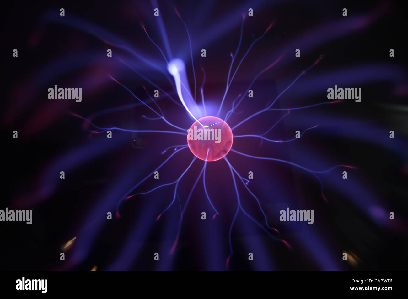 Tesla coil - physics experiment in laboratory Stock Photo - Alamy