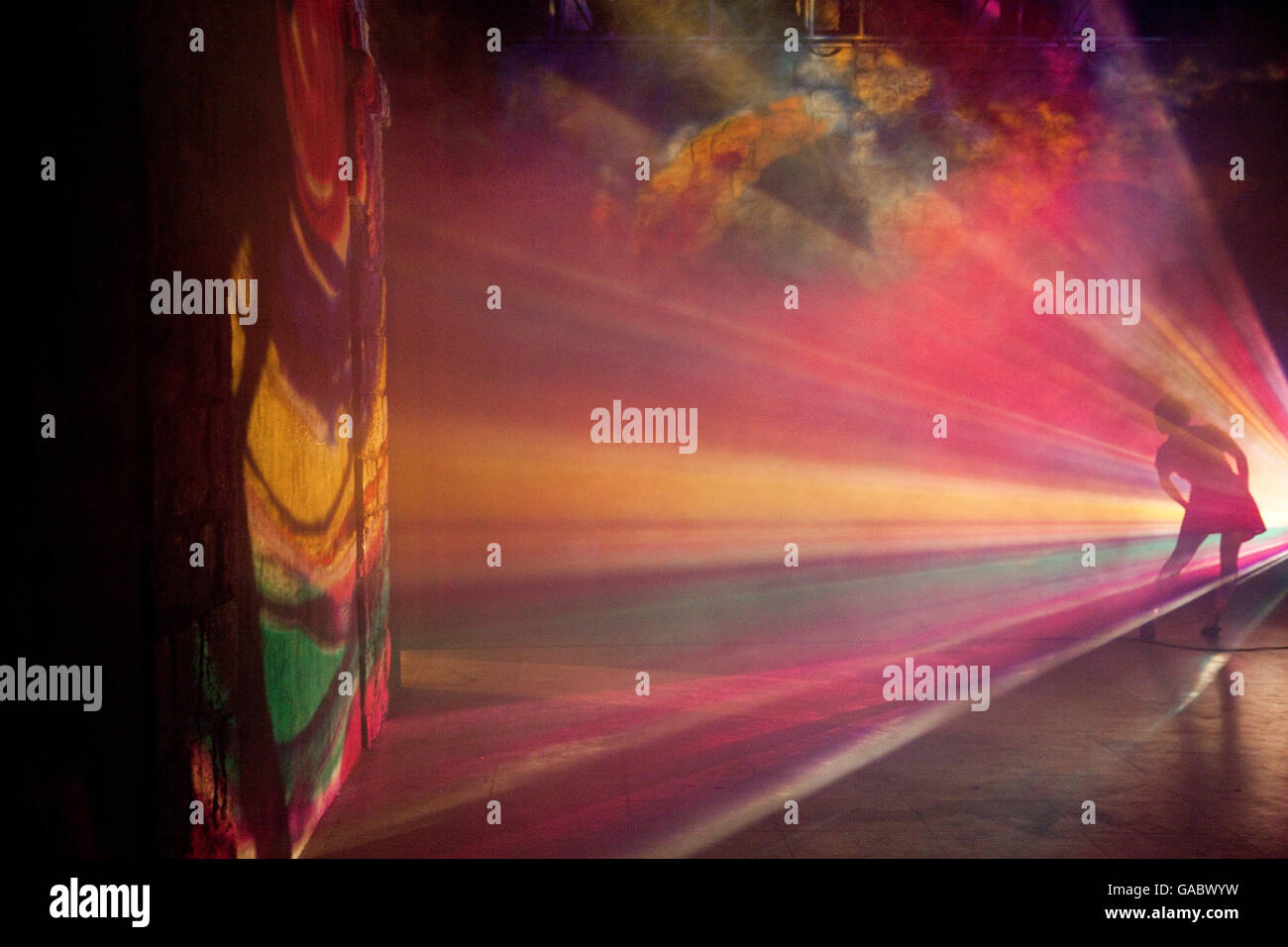 The woman who performed modern dance with light Stock Photo - Alamy