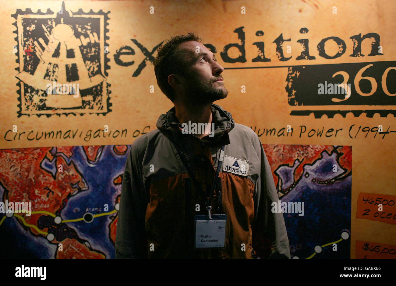 British adventurer circles the globe Stock Photo - Alamy