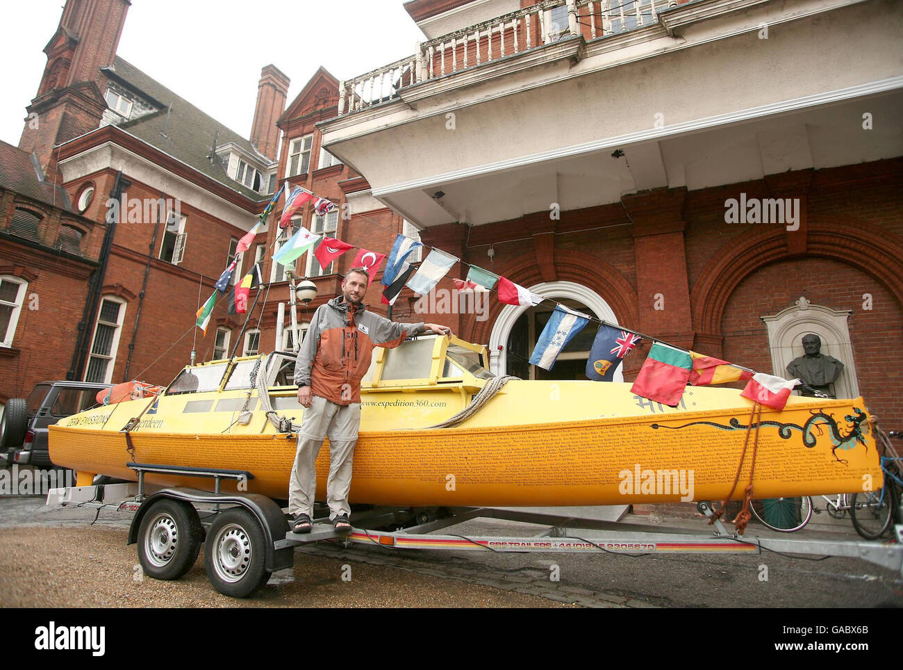 Jason Lewis a British adventurer, pictured at the Royal Geographic ...