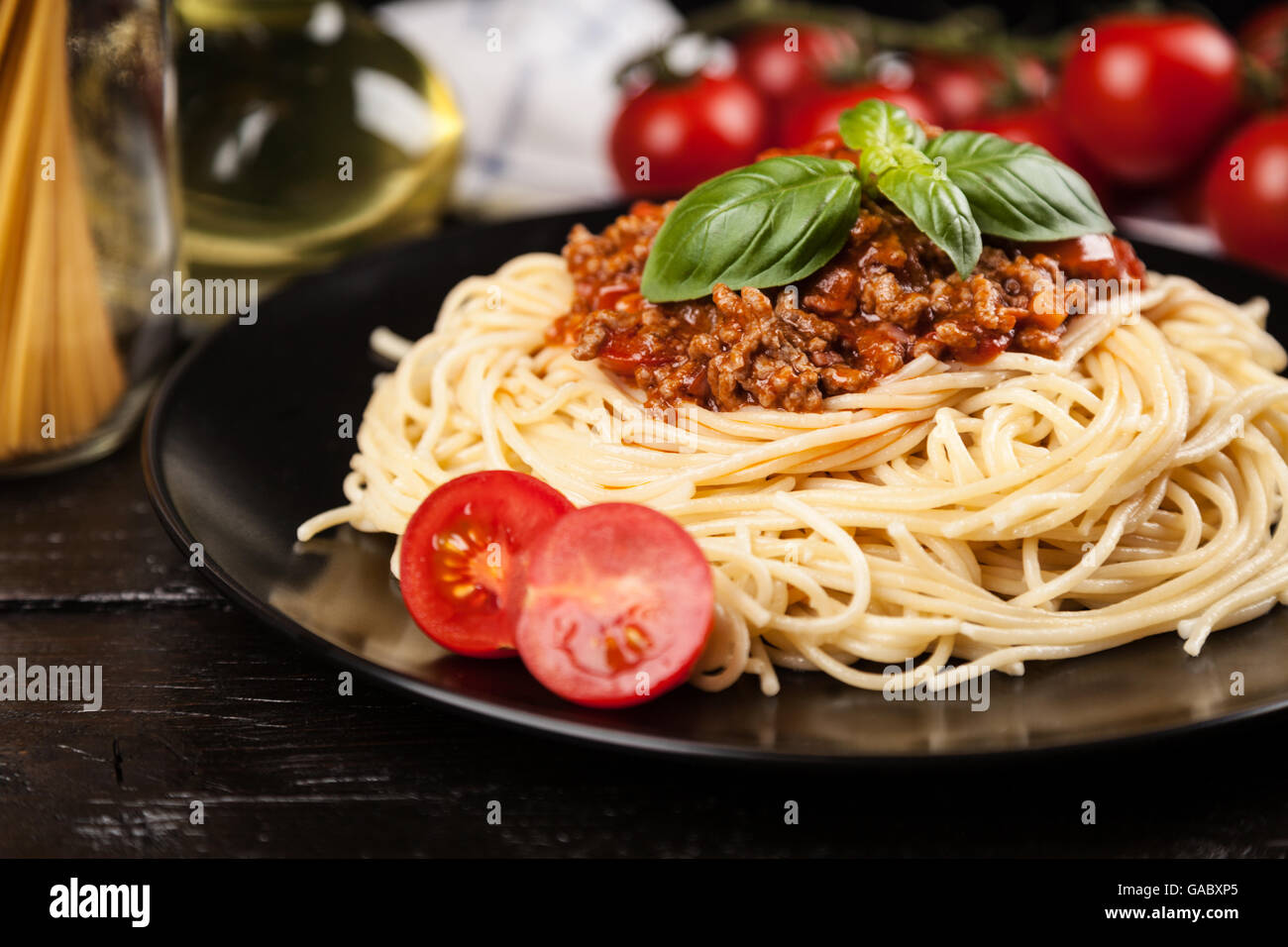 Spaghetti bolognese dinner on hi-res stock photography and images - Alamy