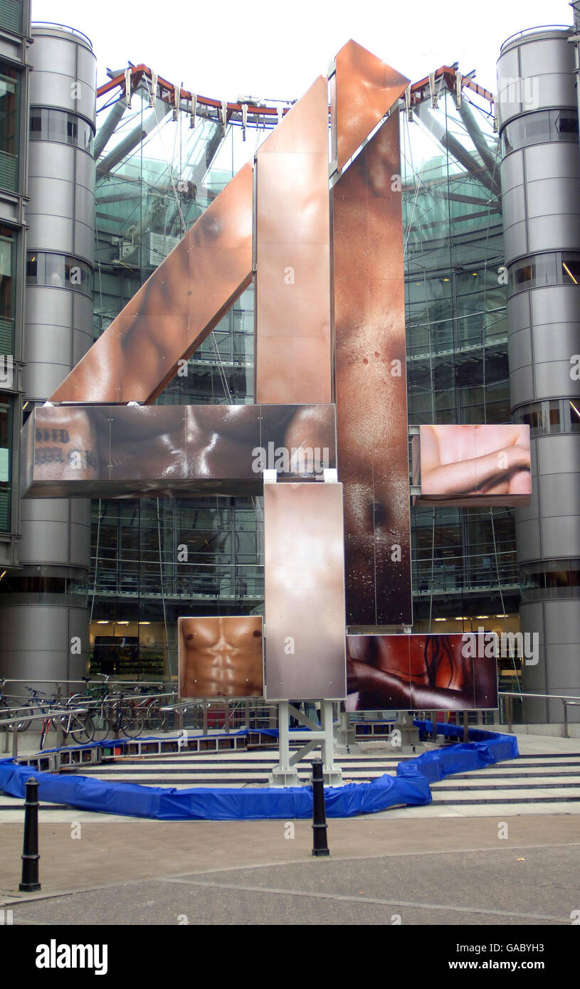 A large retro Channel 4 logo, composed of photographs by Nick Knight ...