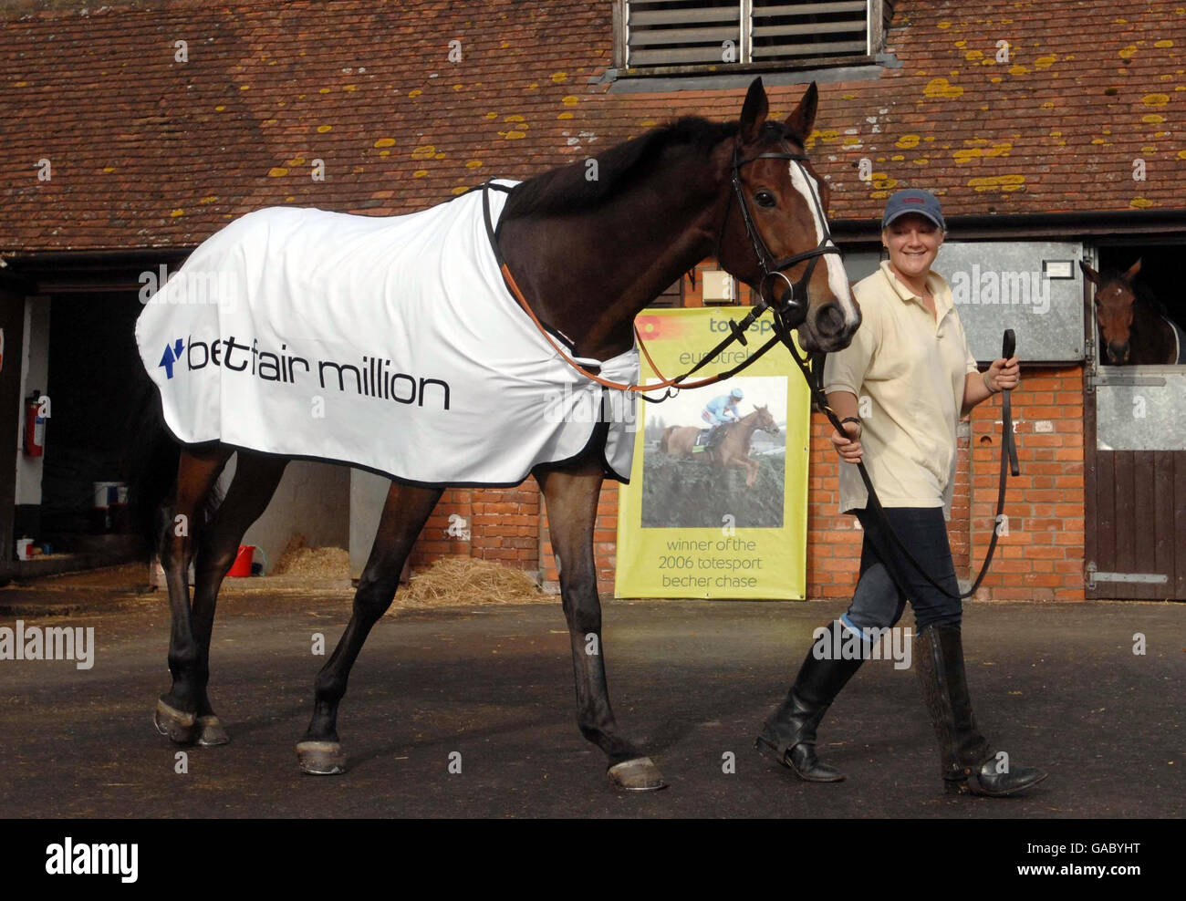 Kauto Star with stable girl Sonja Warburton during a visit to Paul ...